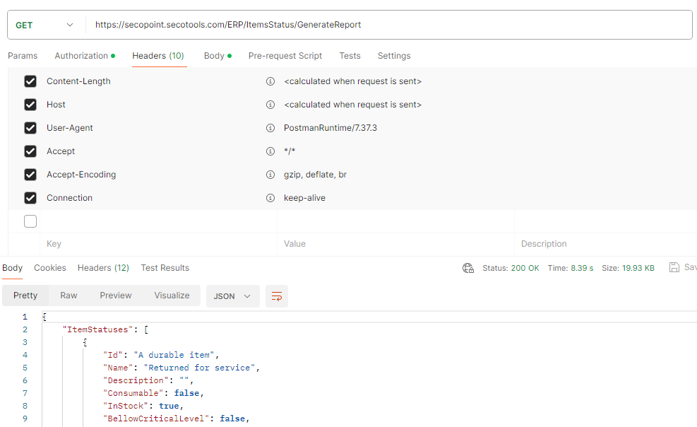 Use of standard API – Seco tools - Support Hub